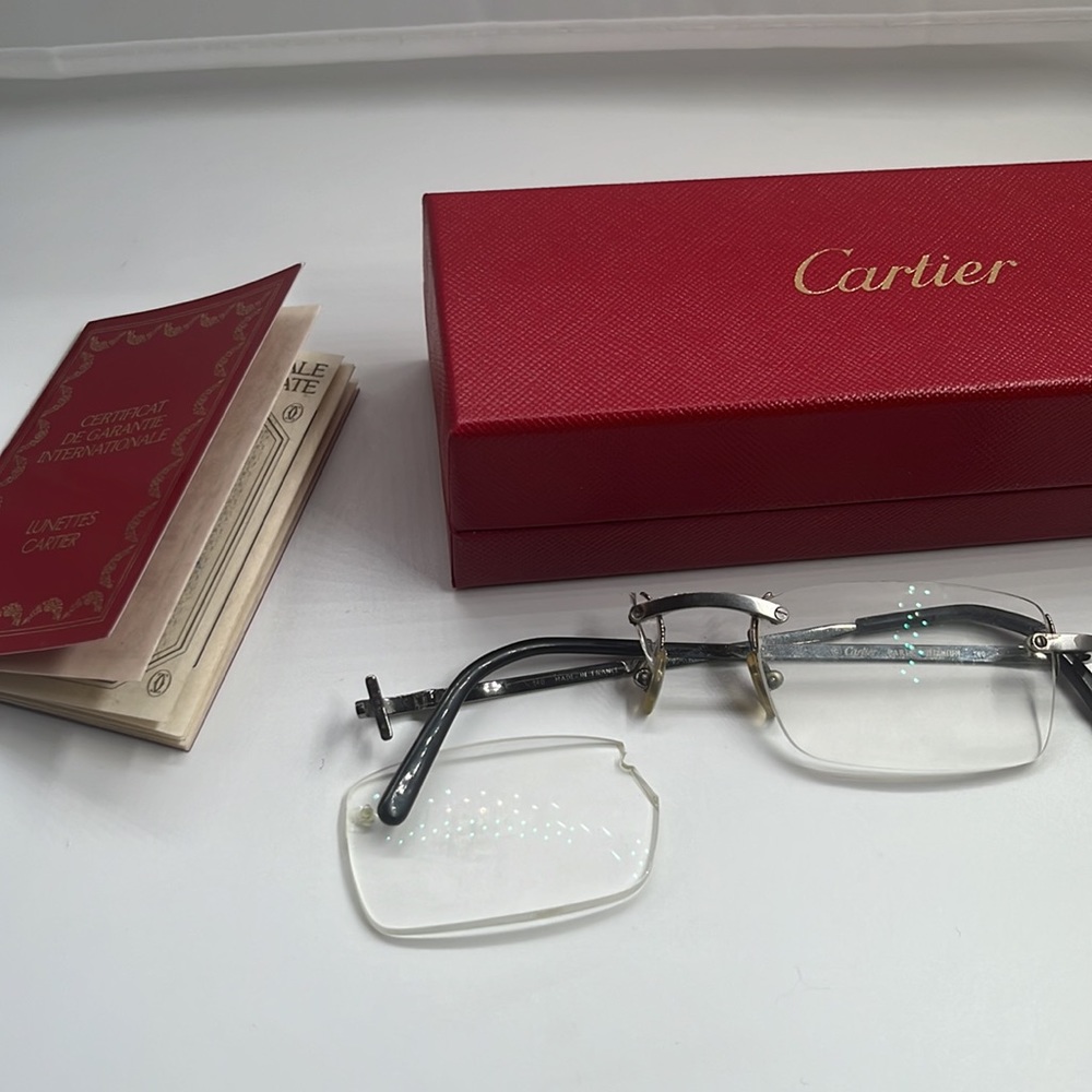 Authentic Titanium Cartier Paris Frameless Glasses Le… - Gem